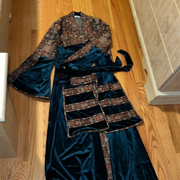 Kaftans | Long Palestinian Thob Dark Green Velvet | Poshmark